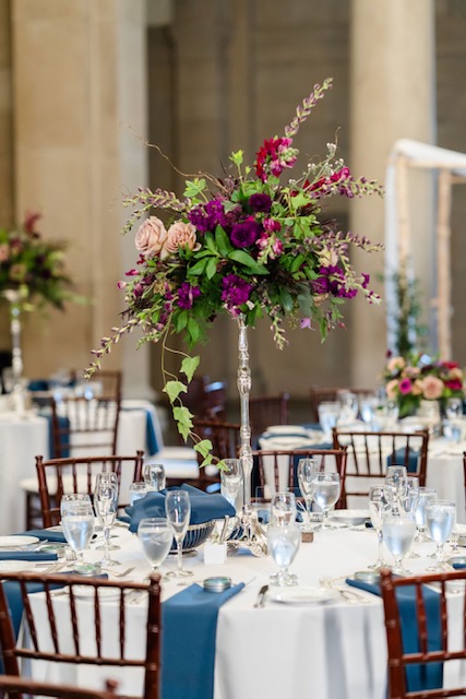 tall silver candlestick candelabra fuchsia dendro ivy | Scentsational ...